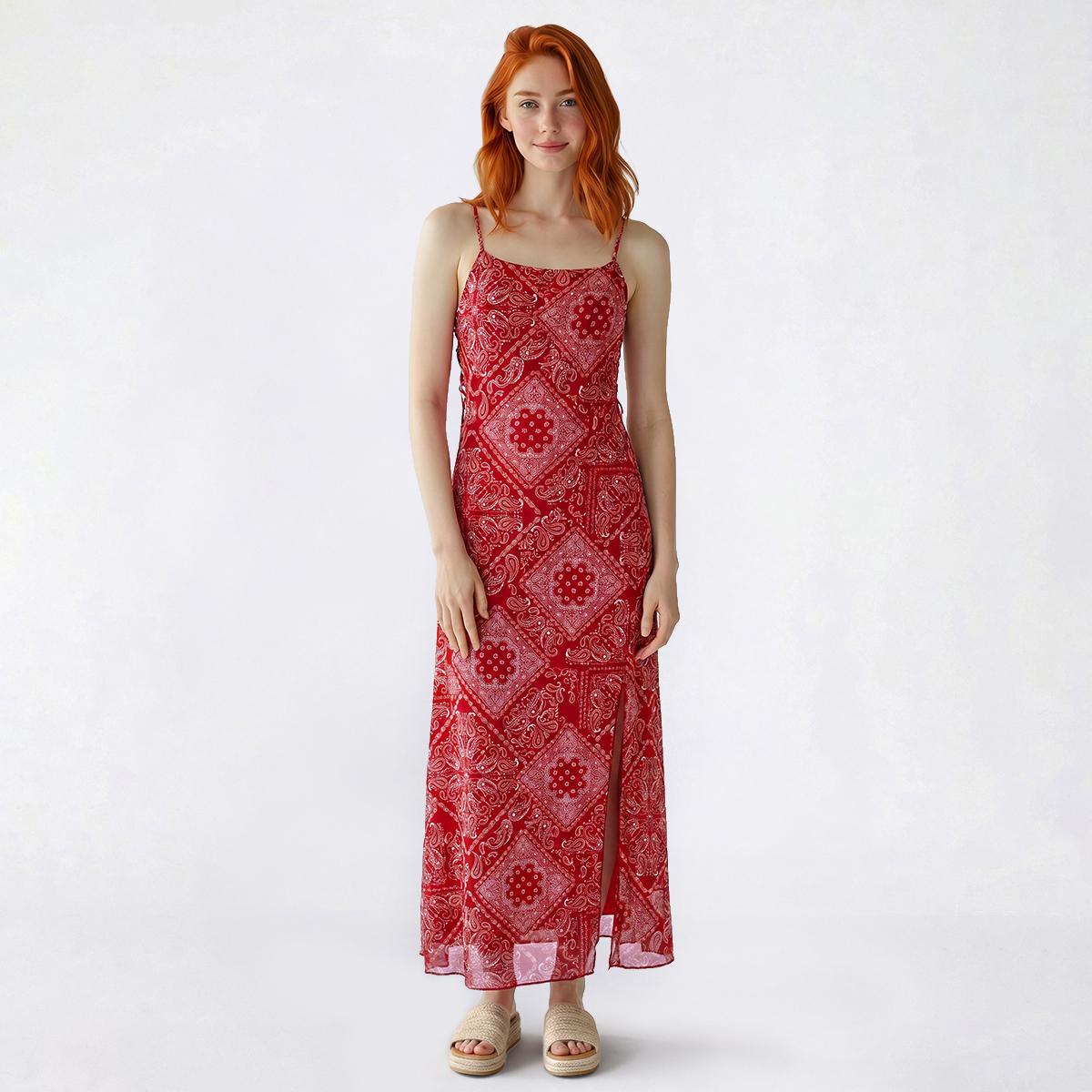 Click here for Juniors No Comment Mesh Lace Up Back Maxi Dress w/... prices